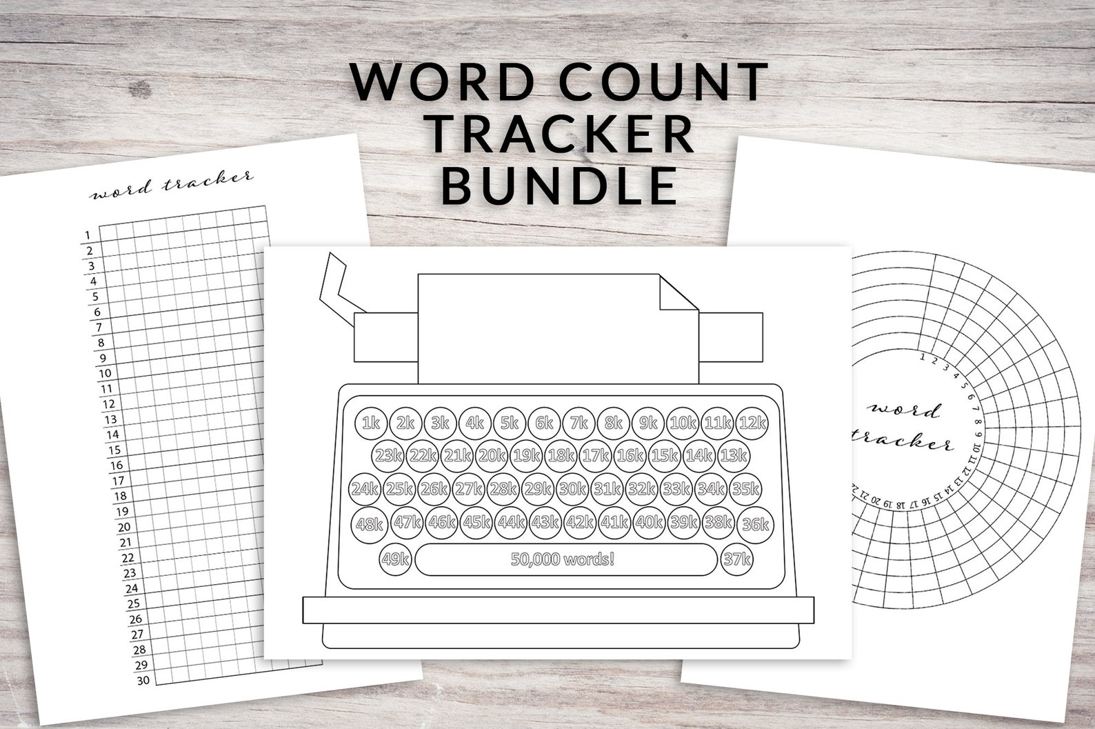 Word Count Tracker Bundle Perfect for Nanowrimo & Camp - Etsy