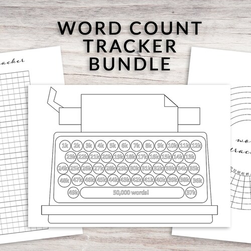 Word Count Tracker Bundle Perfect for Nanowrimo & Camp - Etsy