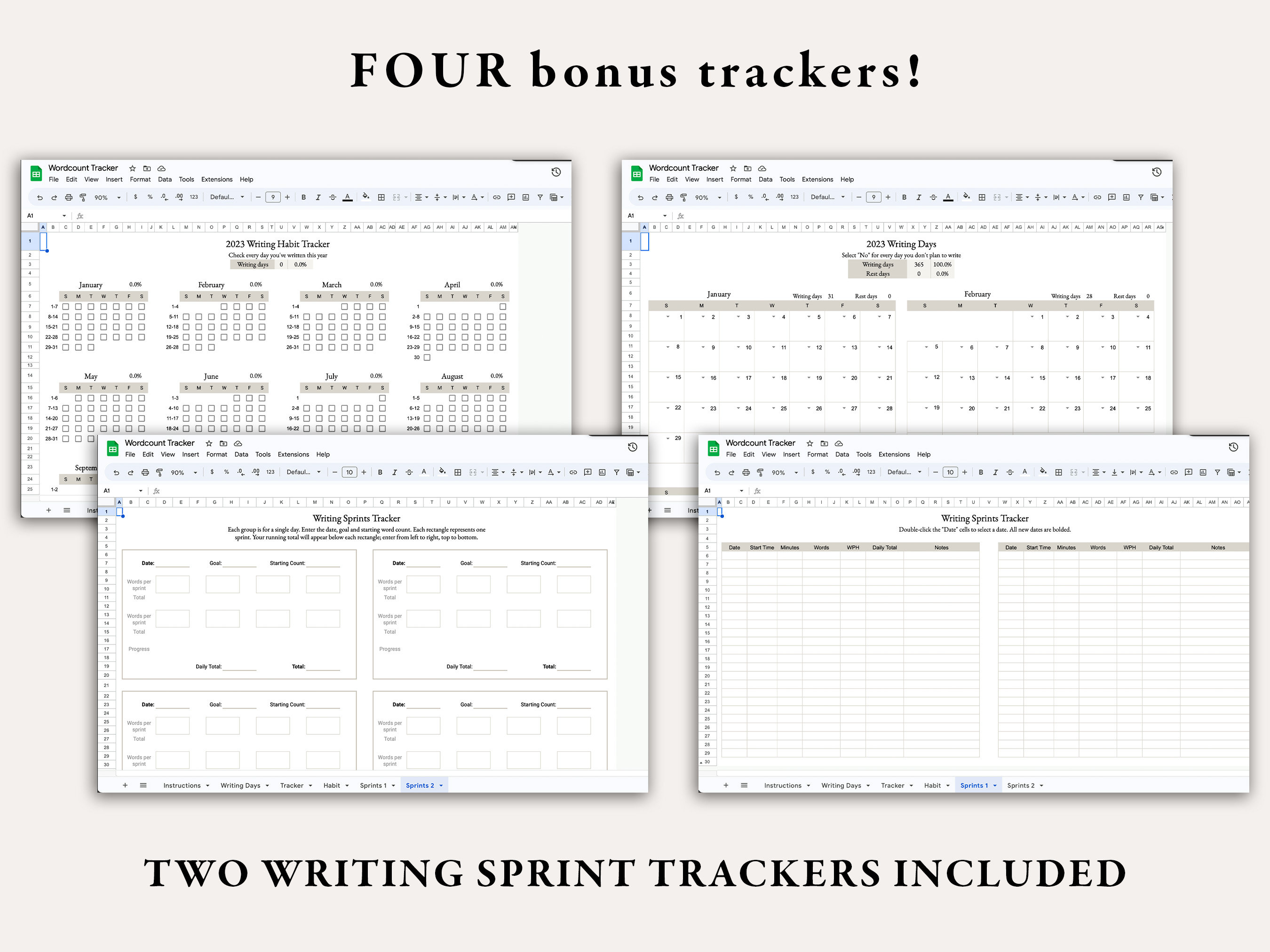 ULTIMATE Word Count Tracker | 2024 Spreadsheet for Writers | Nanowrimo ...