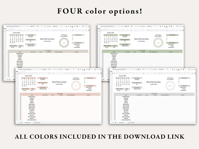 Digital Self-publishing Spreadsheet for Writers | Indie Publishing ...