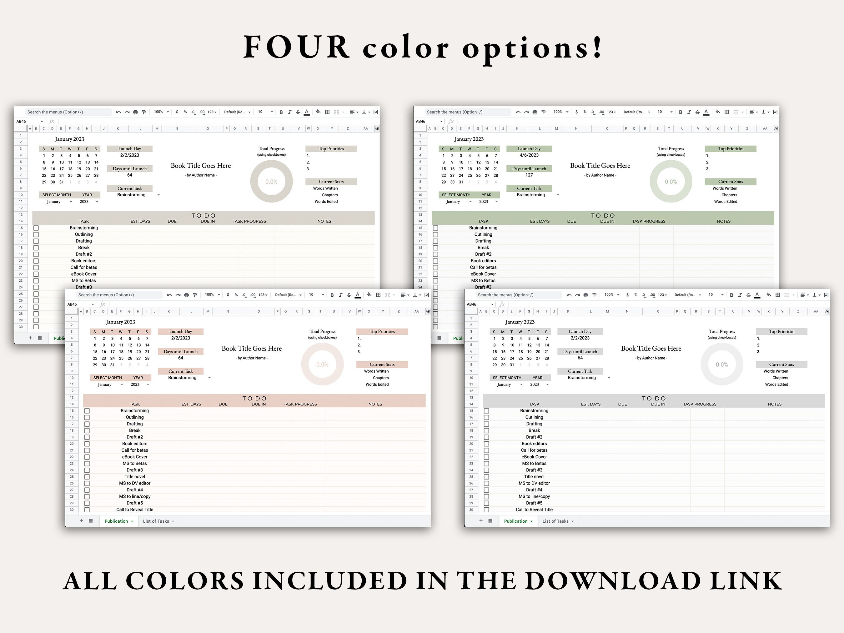 Digital Self-publishing Spreadsheet for Writers | Indie Publishing ...