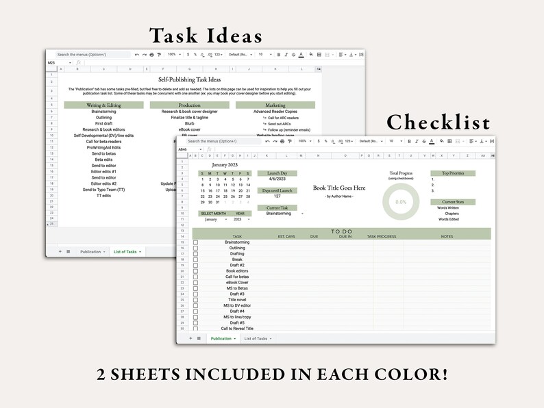 Digital Self-publishing Spreadsheet for Writers | Indie Publishing ...
