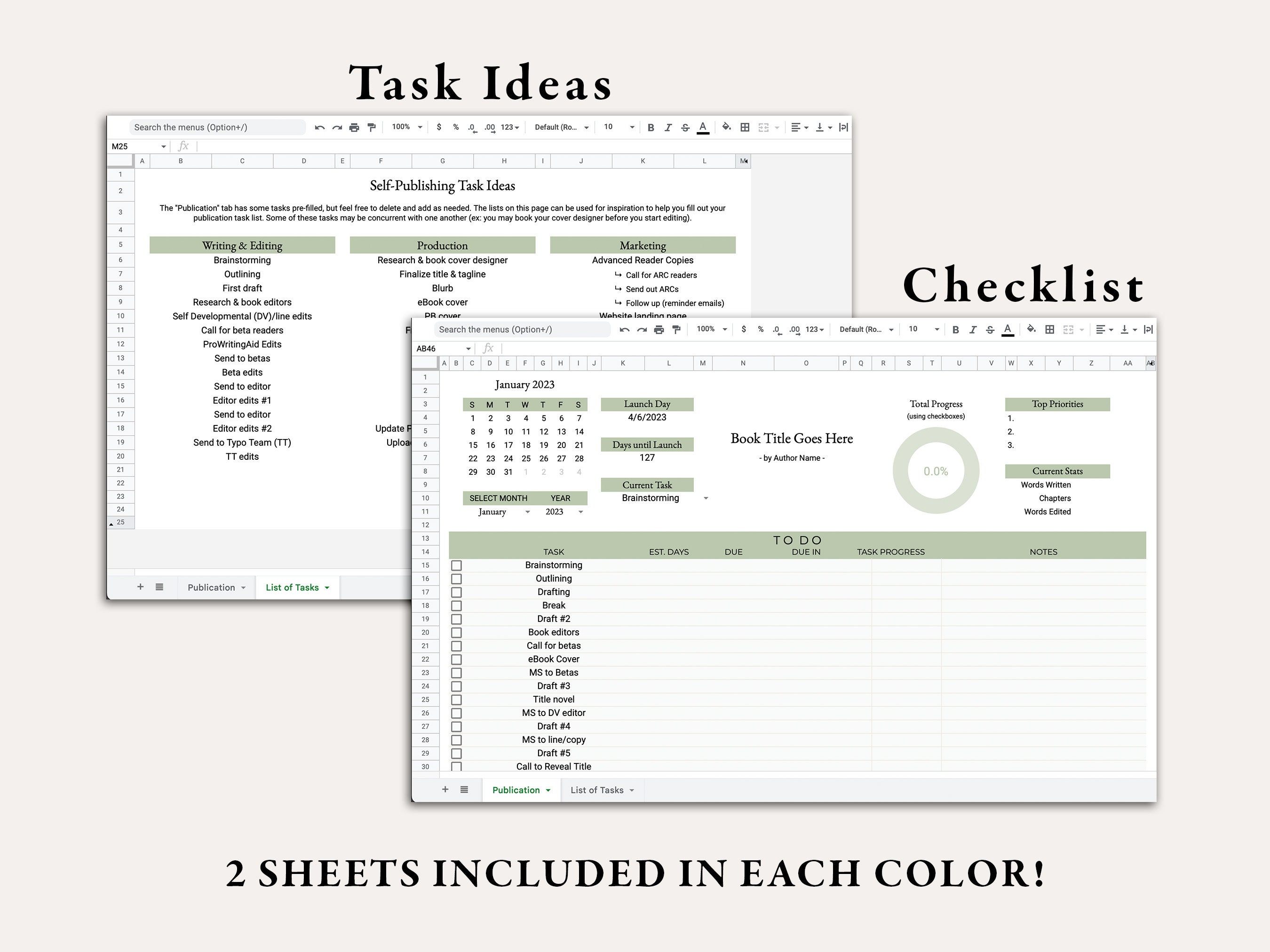Digital Self-publishing Spreadsheet for Writers | Indie Publishing ...