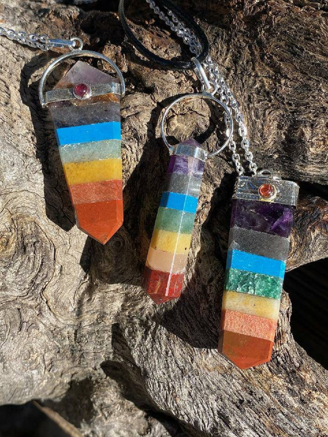 Chakra Pendant, Chakra Necklace, Chakra Jewelry, Coil Wrapped Pendant ...