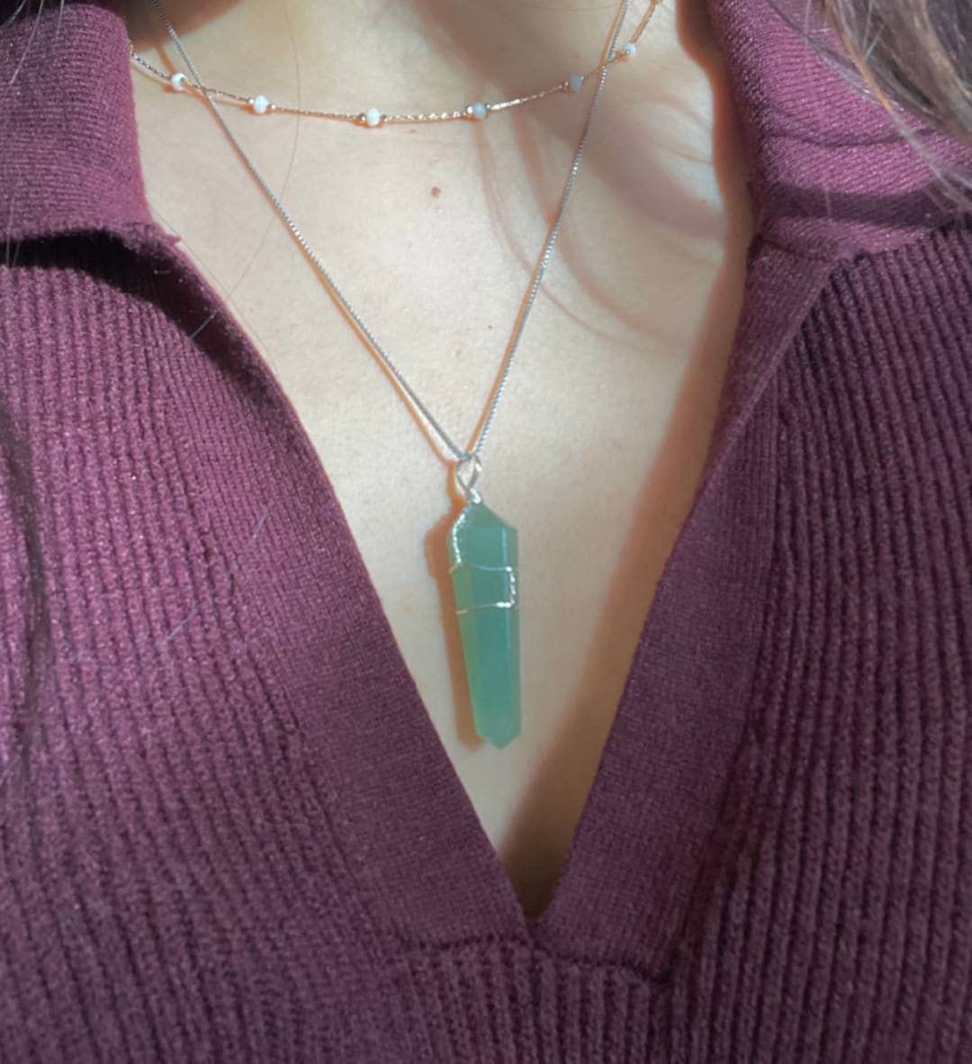 Aventurine Necklace Aventurine Pendant Aventurine Jewelry - Etsy