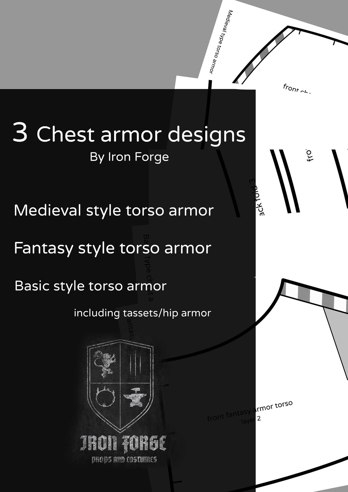Chest Plate Armor Patterns (includes Three Armor Designs Basic/medieval ...