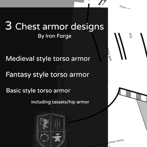 Chest Plate Armor Patterns includes Three Armor Designs - Etsy