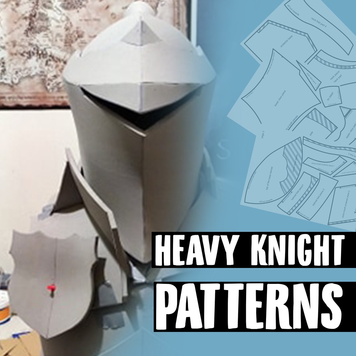 Heavy Knight Foam Helmet and Neckguard Patterns ORIGINAL - Etsy