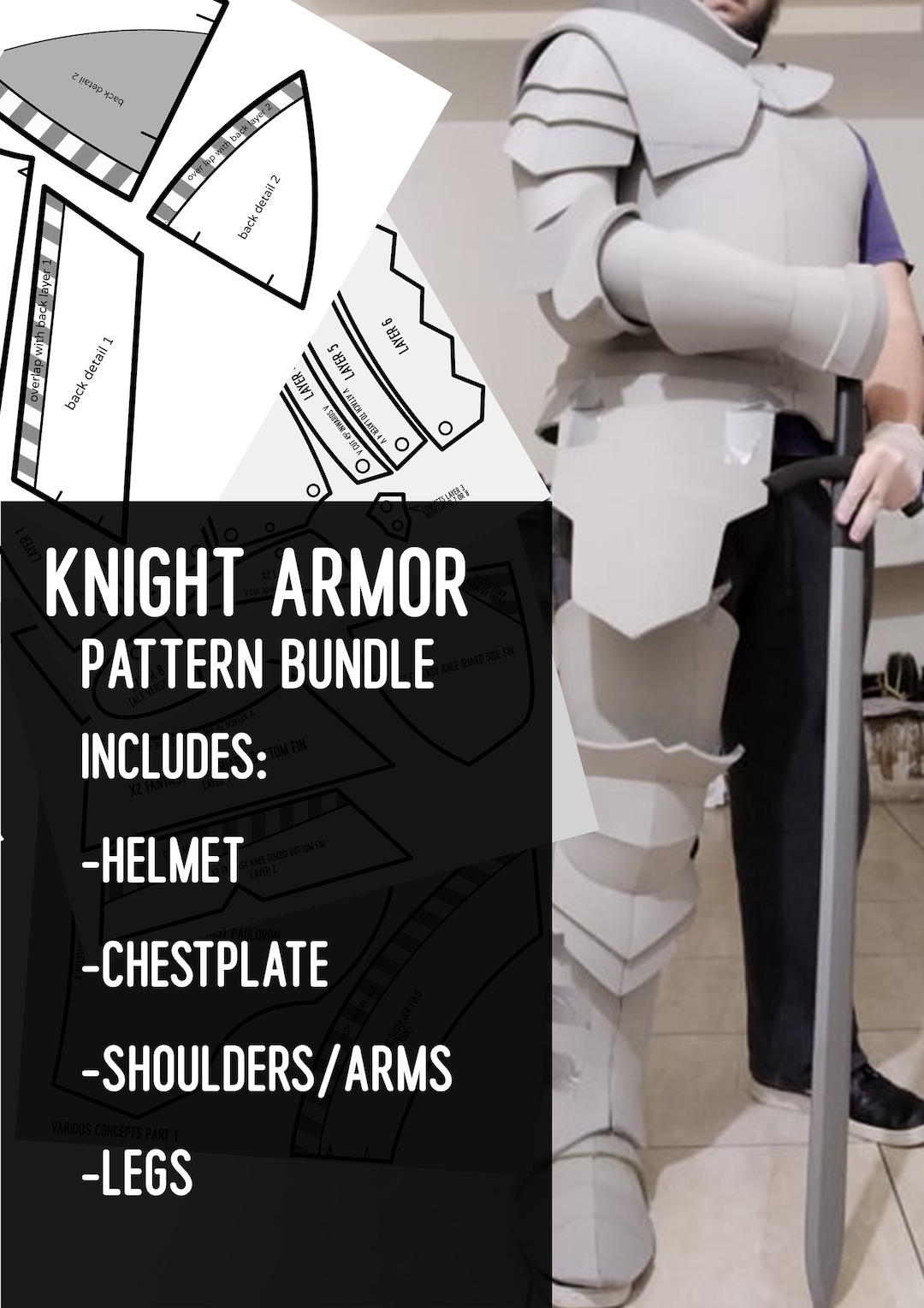 Knight Armor Set / Full Bundle of Patterns (original Design) - Etsy