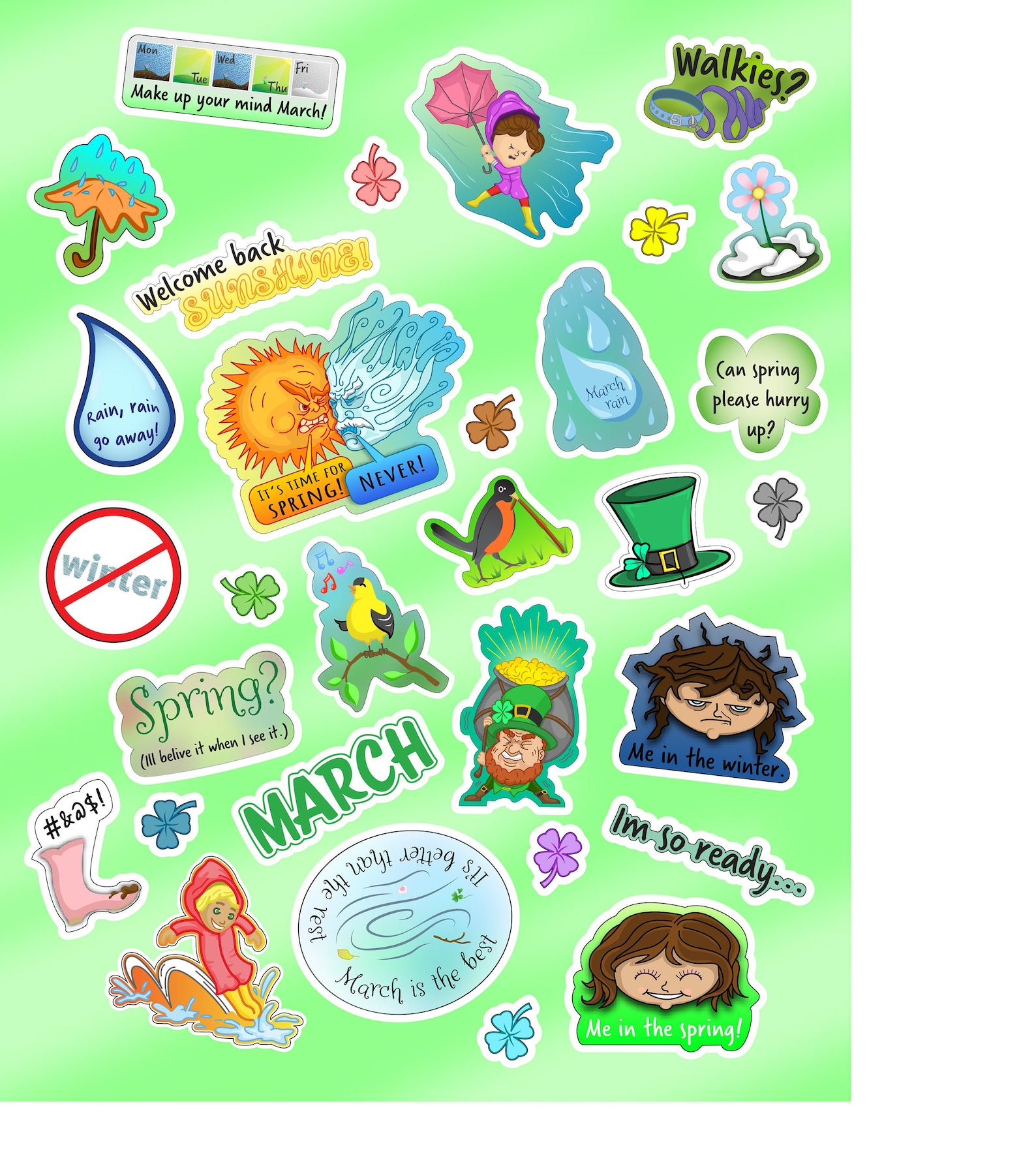 March Stickers - Etsy