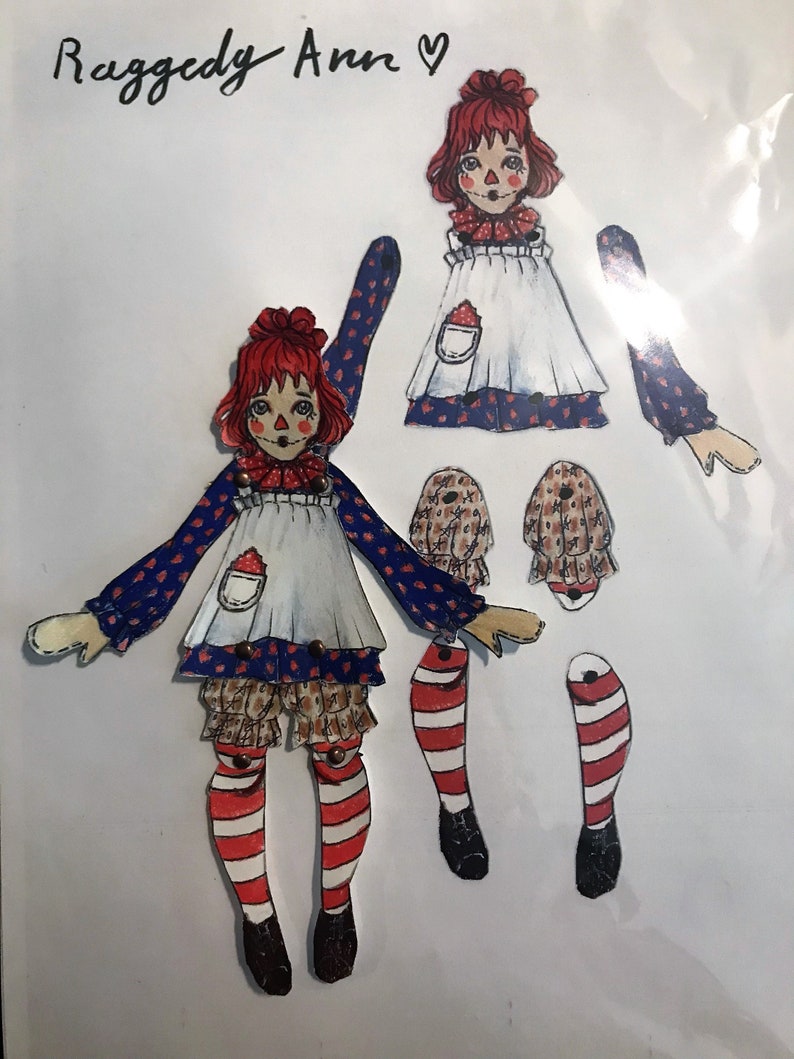 Raggedy Anne Paper Doll Craft DIY Project Kit Dolls - Etsy