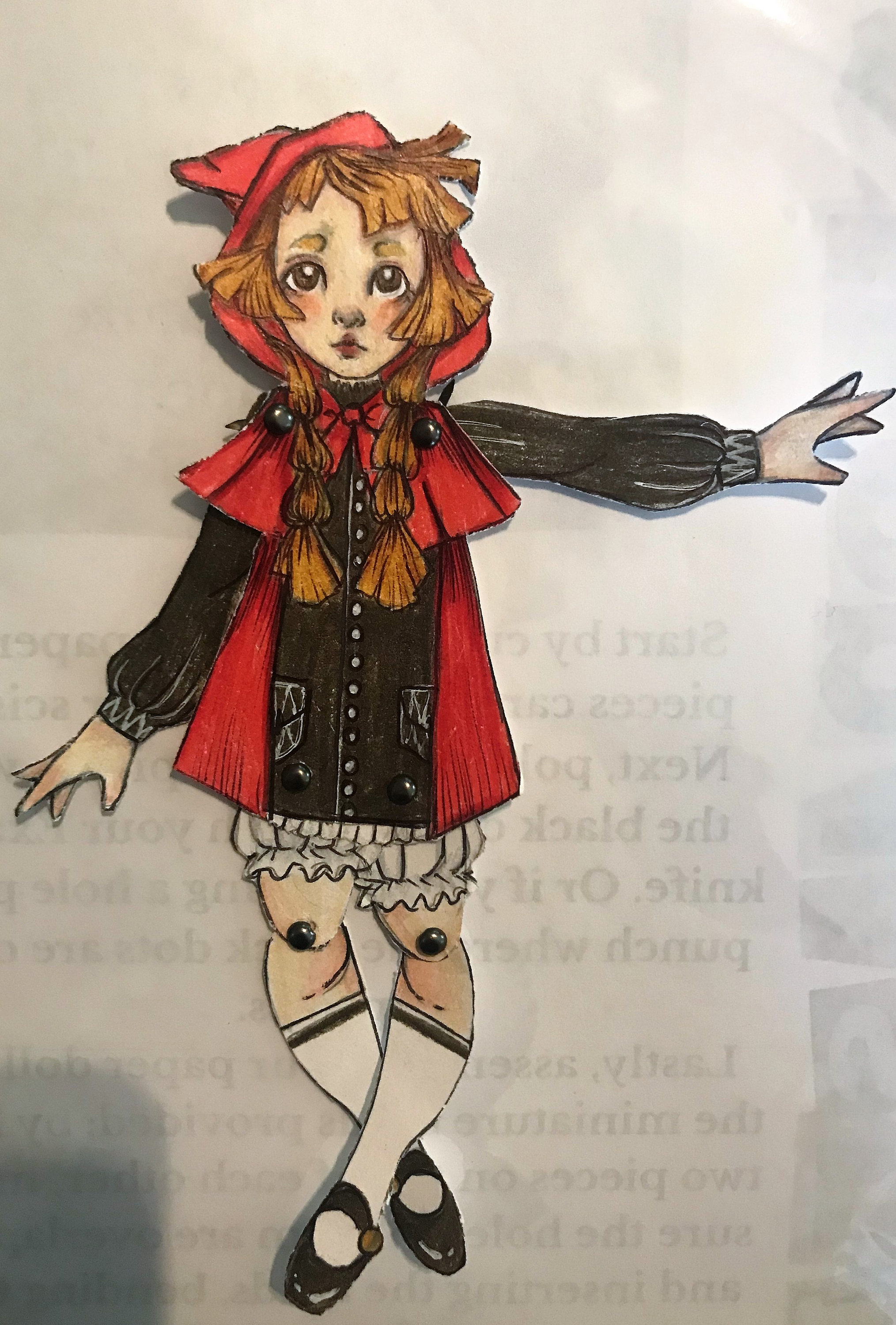 Little Red Riding Hood Paper Doll Movable Doll DIY Project - Etsy