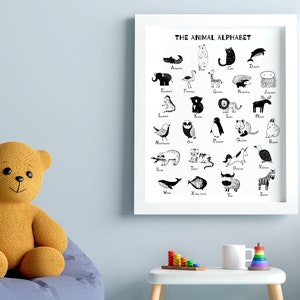 Minimalist Animal Alphabet-mordern Nursery Alphabet Poster,alphabet ...