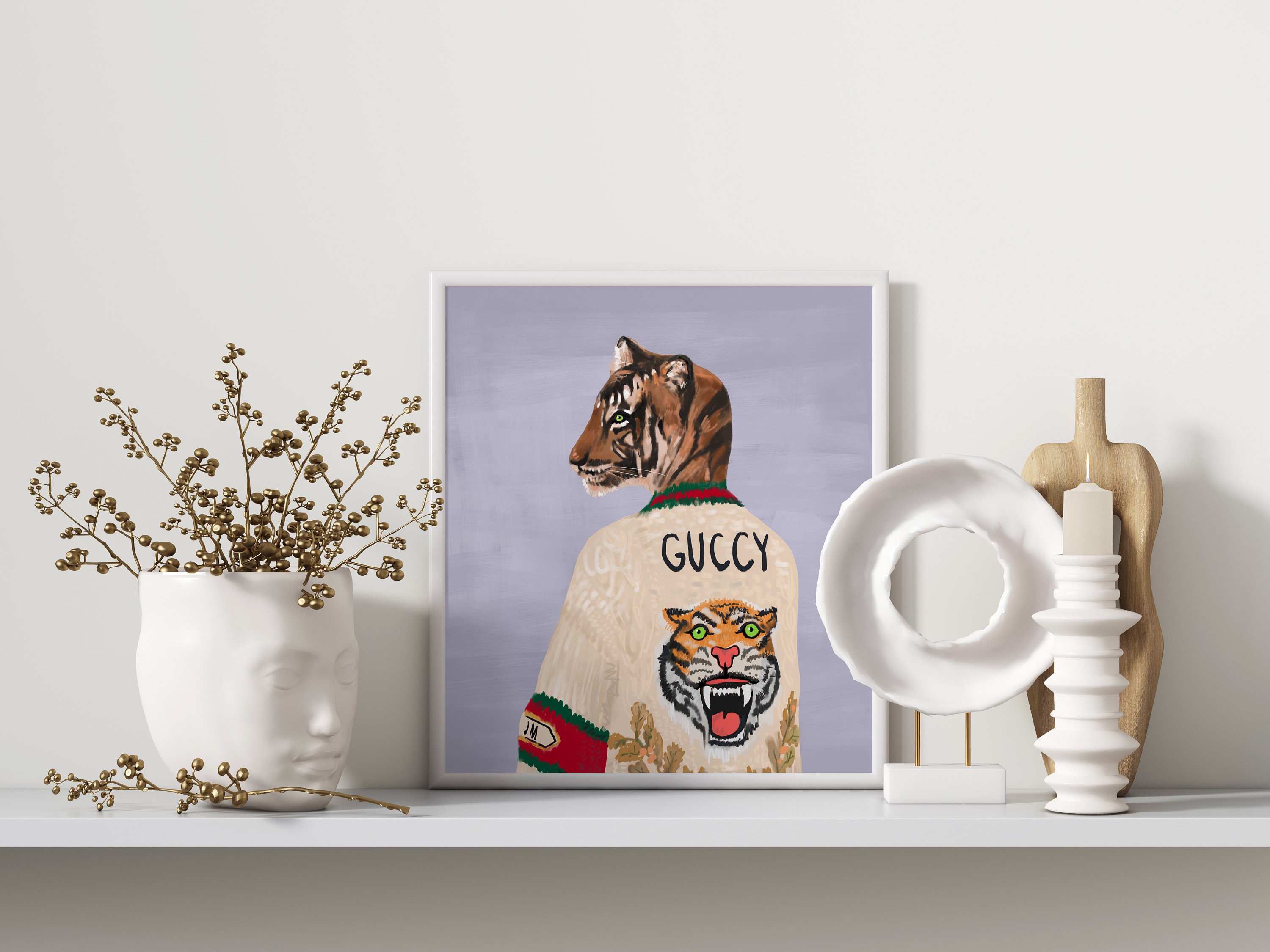 Luxury Fashion Leopard Painting,home Wall Art , Designer Art Poster ...