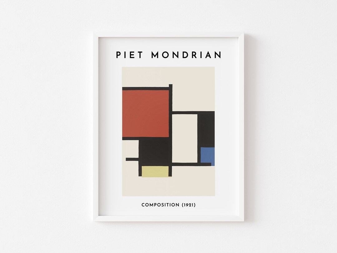 Printable Digital Download, Mondrian Poster, Piet Mondrian Composition ...
