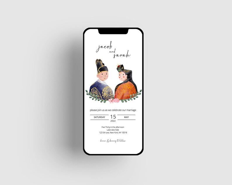 Korean Traditional Mobile Wedding Invitation Template Zoom - Etsy