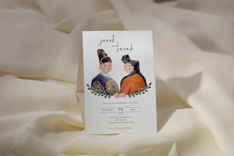 Korean Traditional Wedding Invitation Template self - Etsy