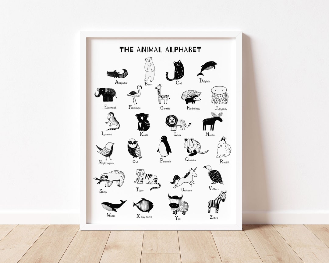 Minimalist Animal Alphabet-mordern Nursery Alphabet Poster,alphabet ...