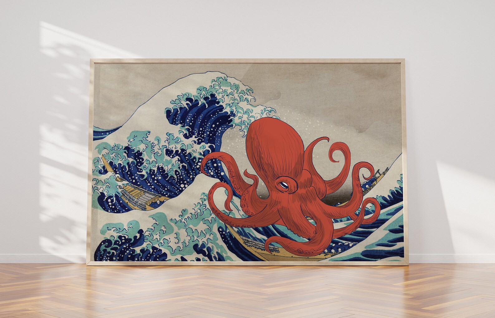 Japanese Kraken Octopus Art Kraken Sea Monster Vintage - Etsy