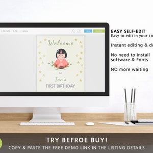 Doljabi WELCOME SIGN- Korean Baby First Birthday, Digital Printable ...