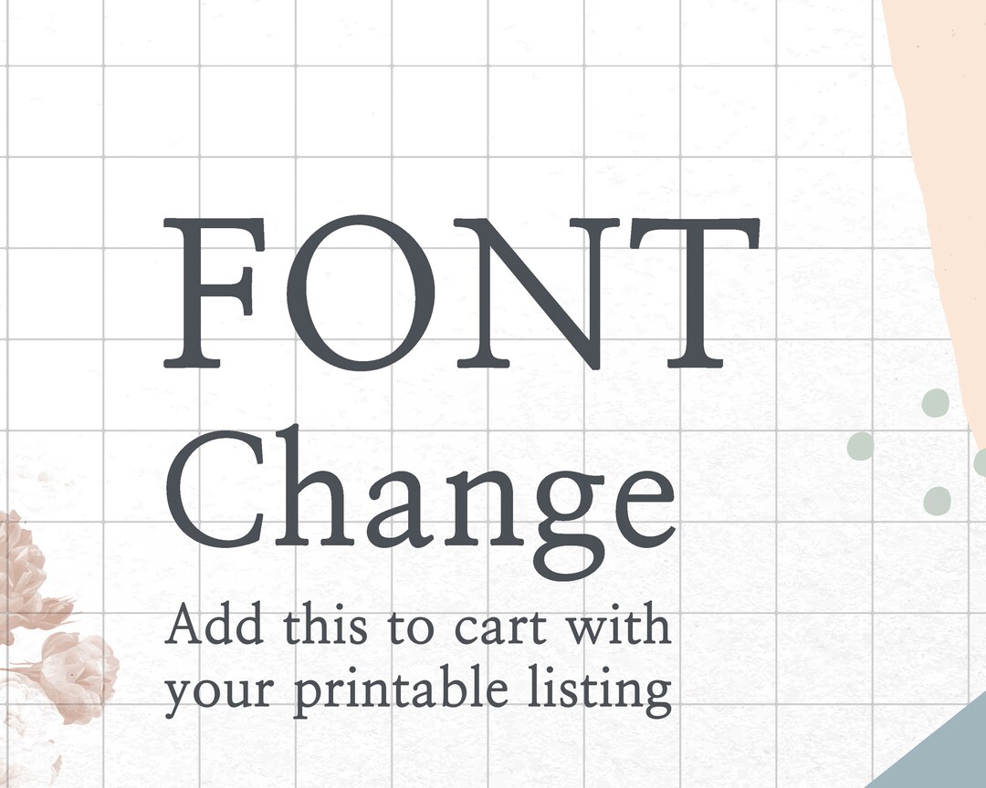 Font Change ADD-ON - Etsy