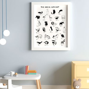 Minimalist Animal Alphabet-mordern Nursery Alphabet Poster,alphabet ...