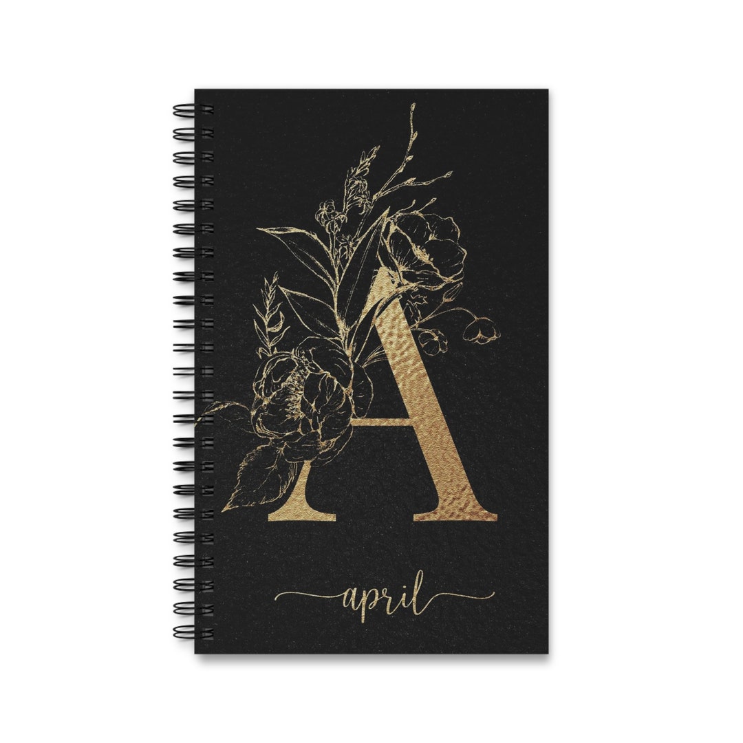 Personalized Spiral Notebook for Women, Floral Monogram Custom Journal ...