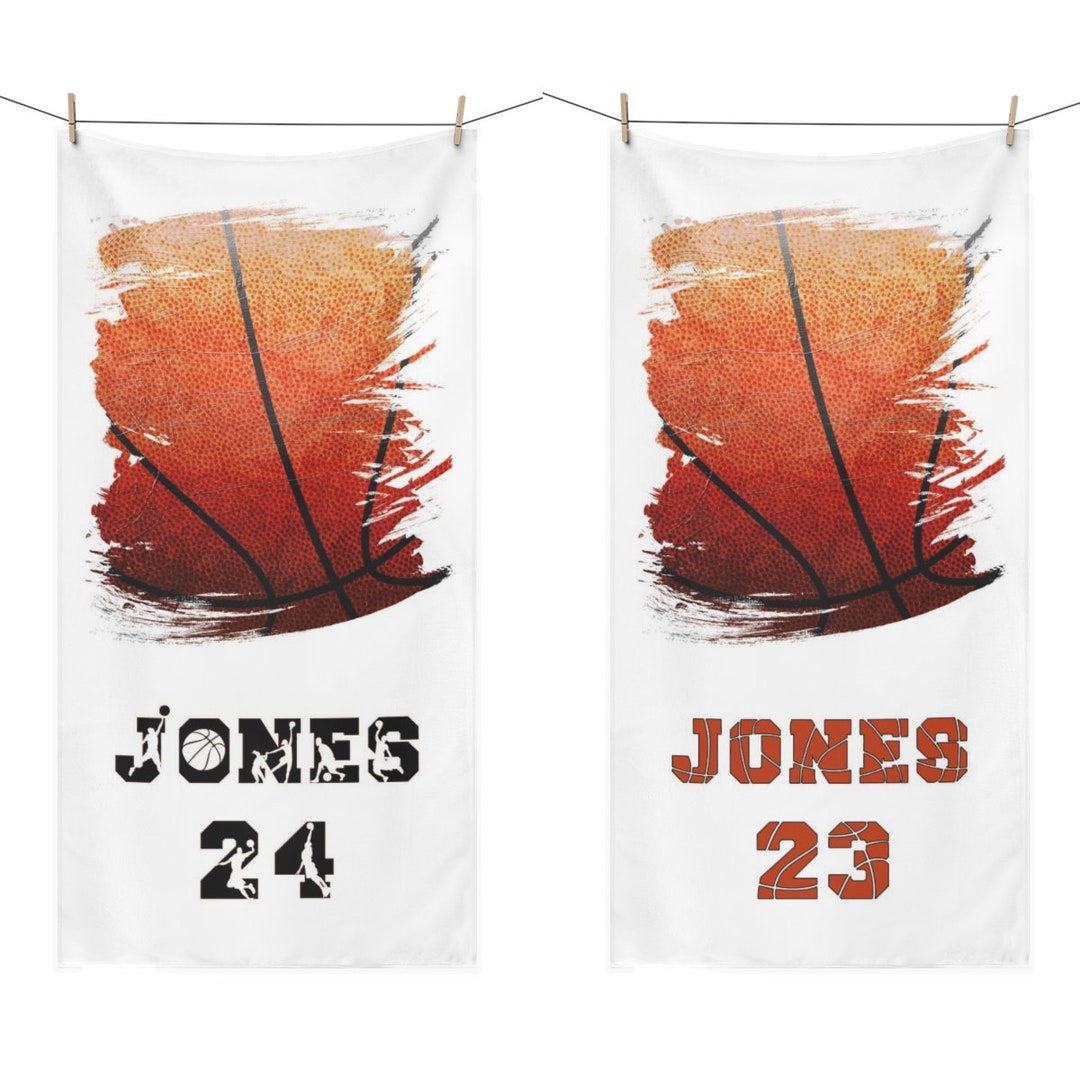 Personalized Basketball Towel: Custom Name & Number, Sports Gift - Etsy