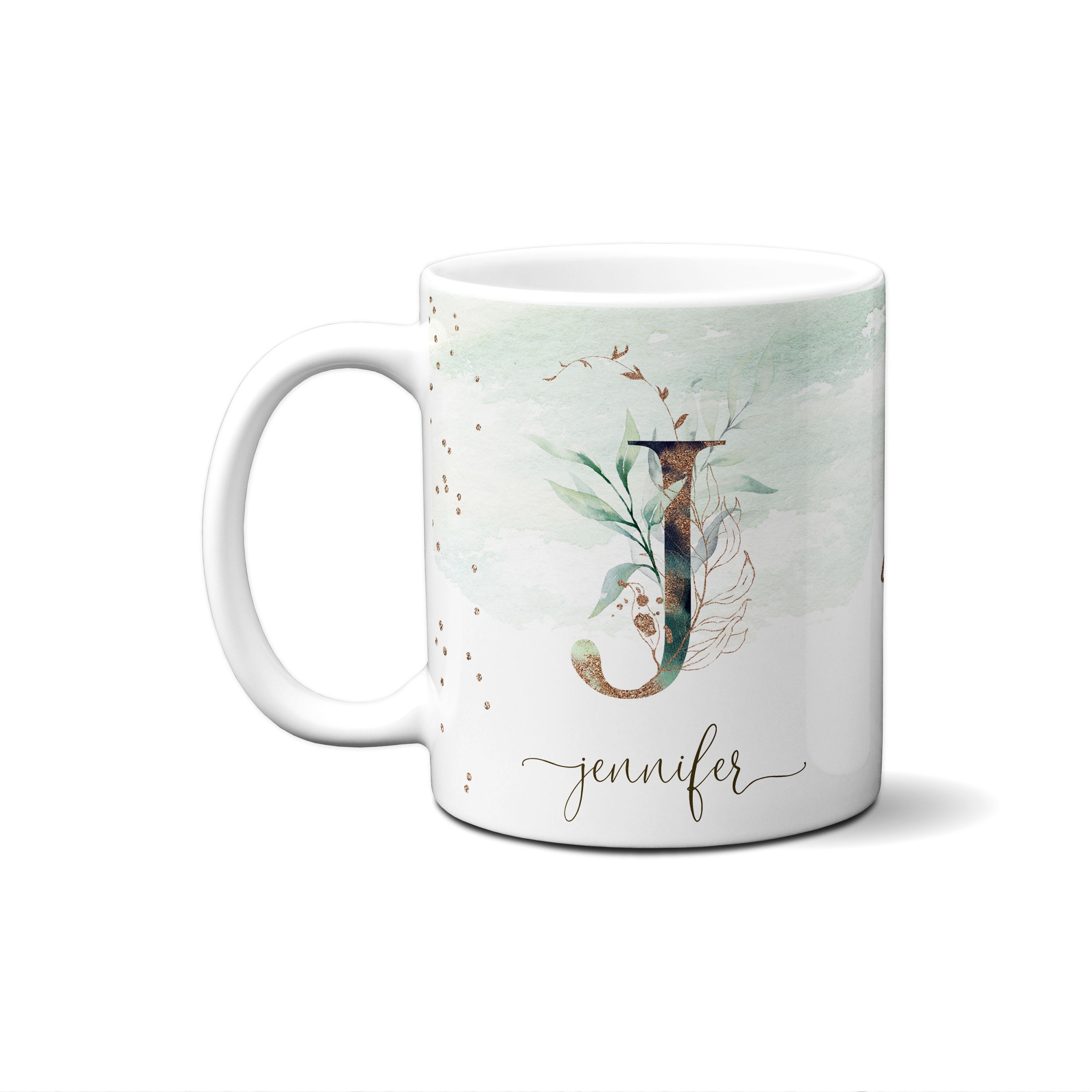 Floral Initial Mug: Personalized Alphabet Letter Gift Cup - Etsy