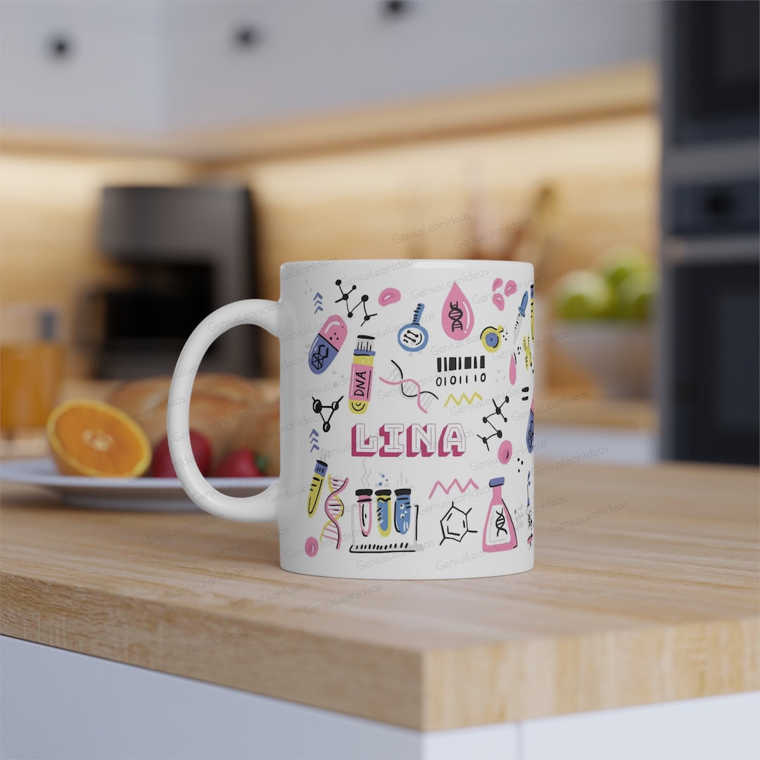 DNA & Genetics Mug for Genetic Counselor, Biologist Microbiologist ...