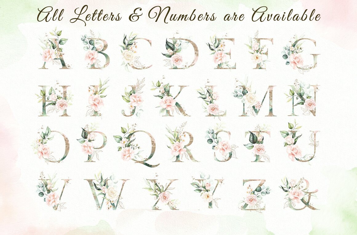 Personalized Name & Initial Letter Monogram Roses Alphabet Mug - Etsy