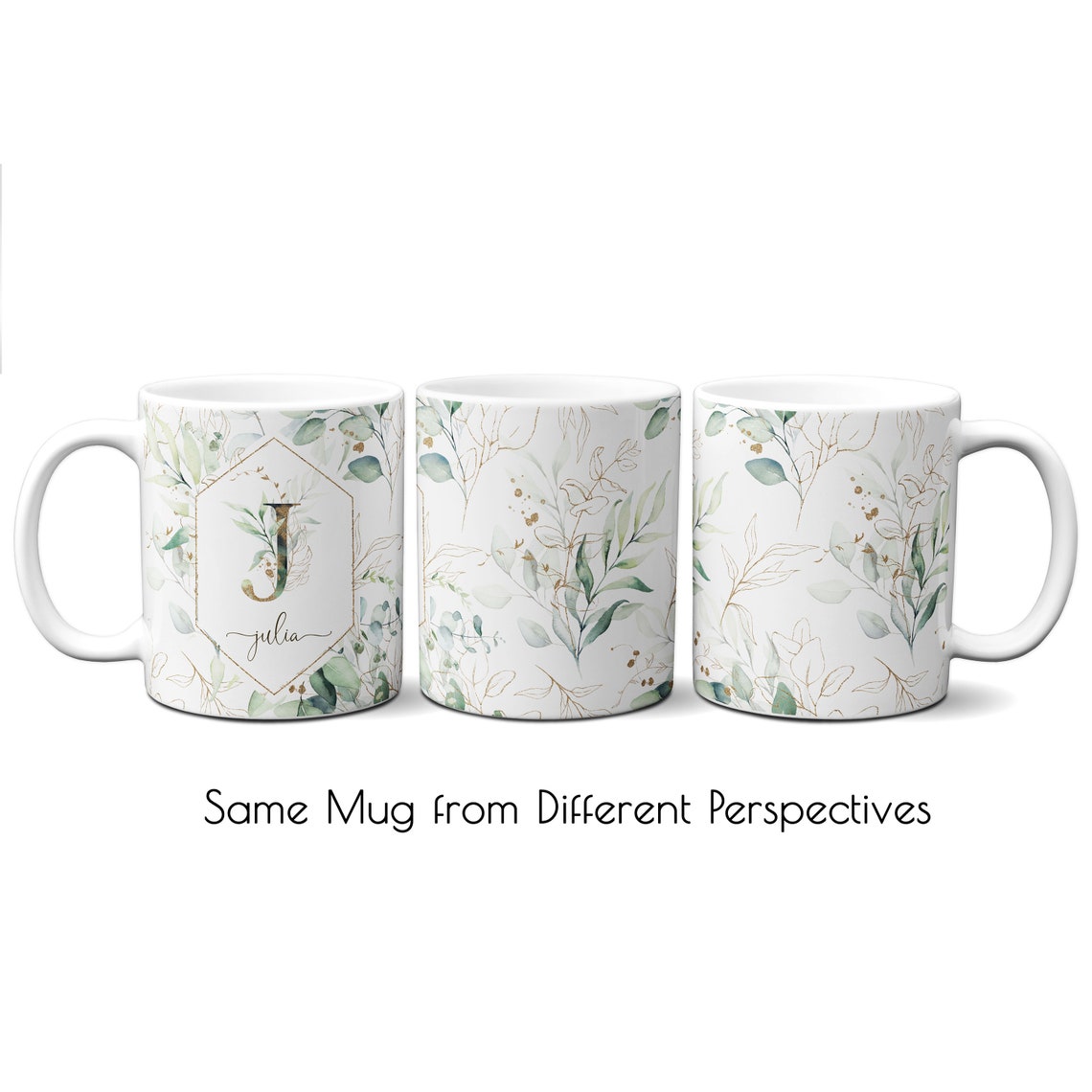 Initial Letter Name Monogram Mug for Grandma Grandparents | Etsy