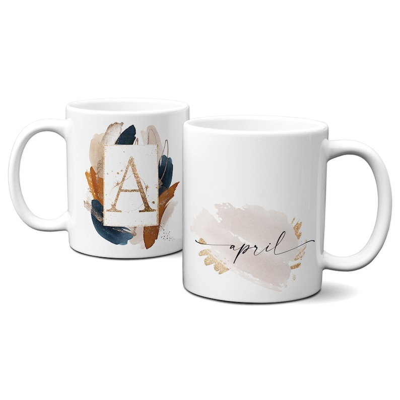 Abstract Art Name & Alphabet Mug Personalized Coffee Cup - Etsy