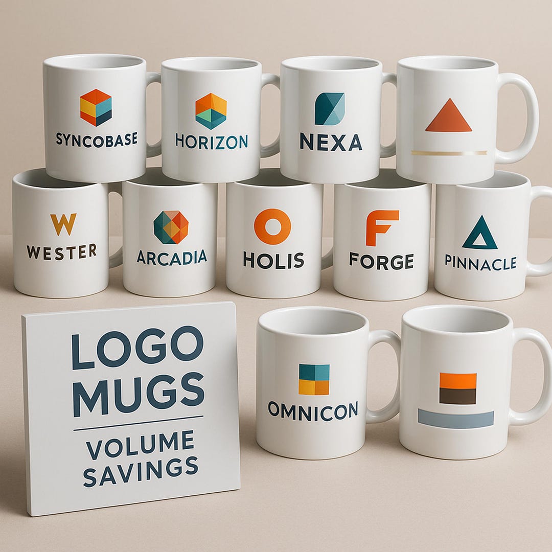 Bulk Custom Logo Mugs – Promotional White 11oz Ceramic Cups for Events ...