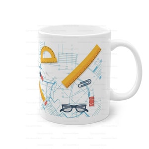 Custom Architect’s Coffee Mug With Blueprint Design - Etsy