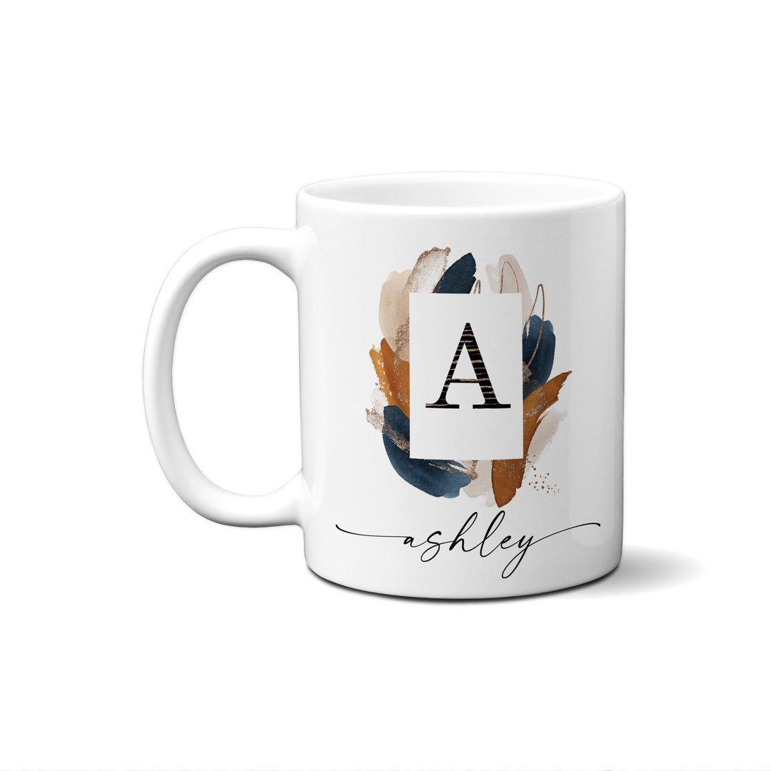 Abstract Modern Art Alphabet Letter A Monogram Mug, Name Initial Cup ...