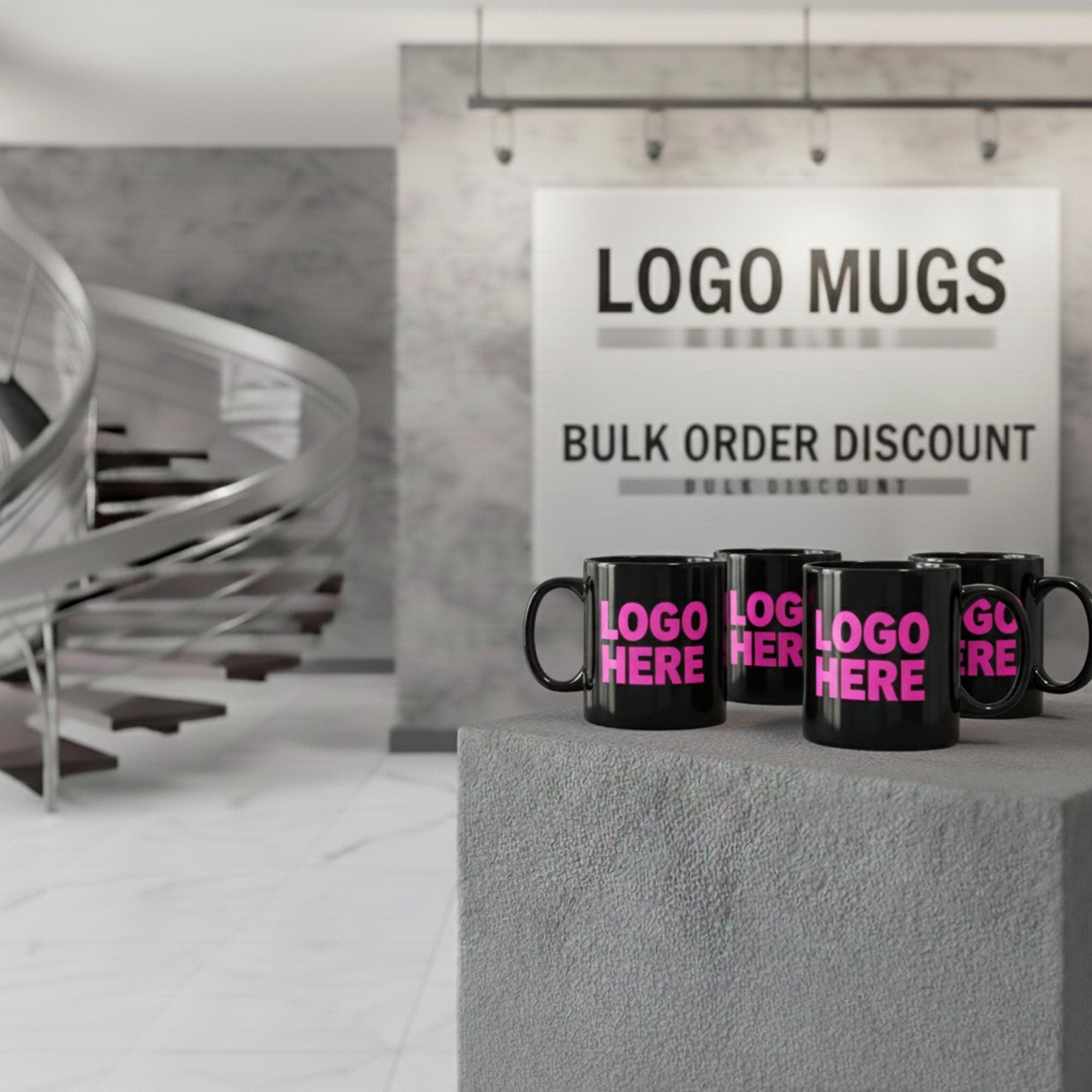 Custom Black Mug With Logo – Promotional Items - Etsy