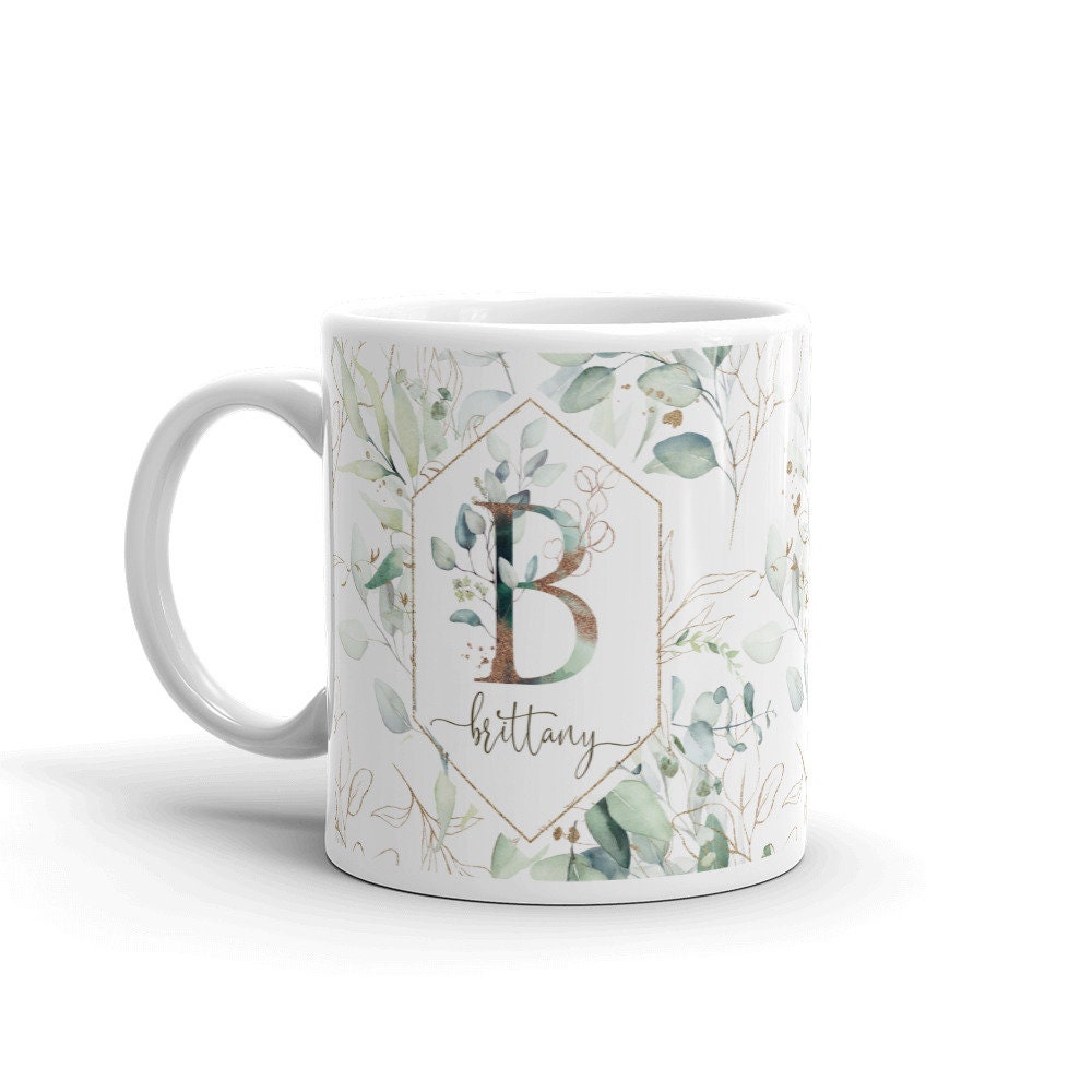 Initial Letter Name Monogram Mug for Grandma Grandparents | Etsy