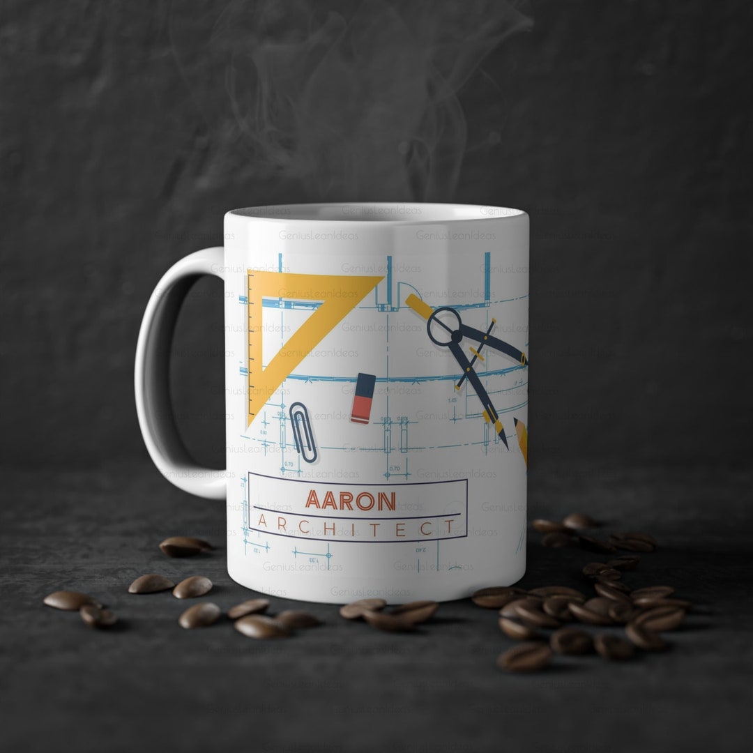 Custom Architect’s Coffee Mug With Blueprint Design - Etsy