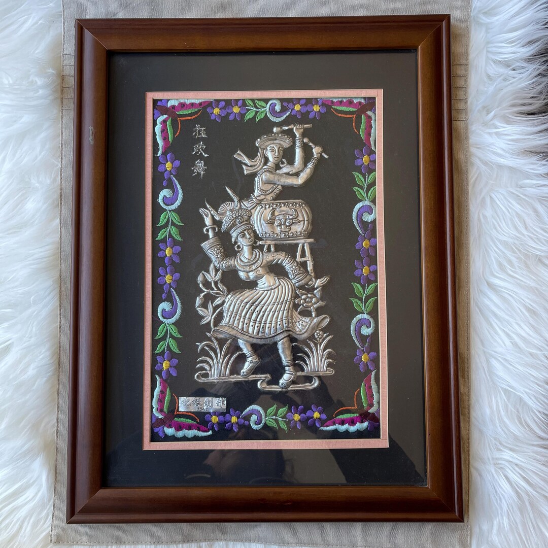 RARE 99ag Fine Silver Handmade Miao Ethnic Relief – Carnival Dance Hand ...