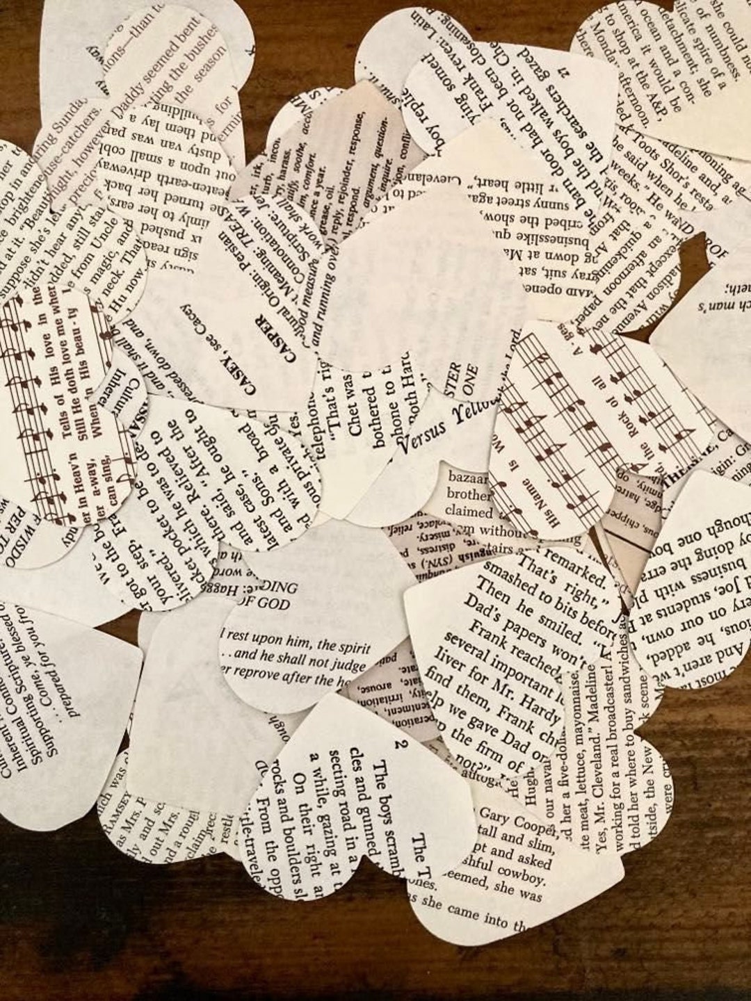 Paper Heart Confetti | Confetti Made From Vintage Books | Upcycled ...