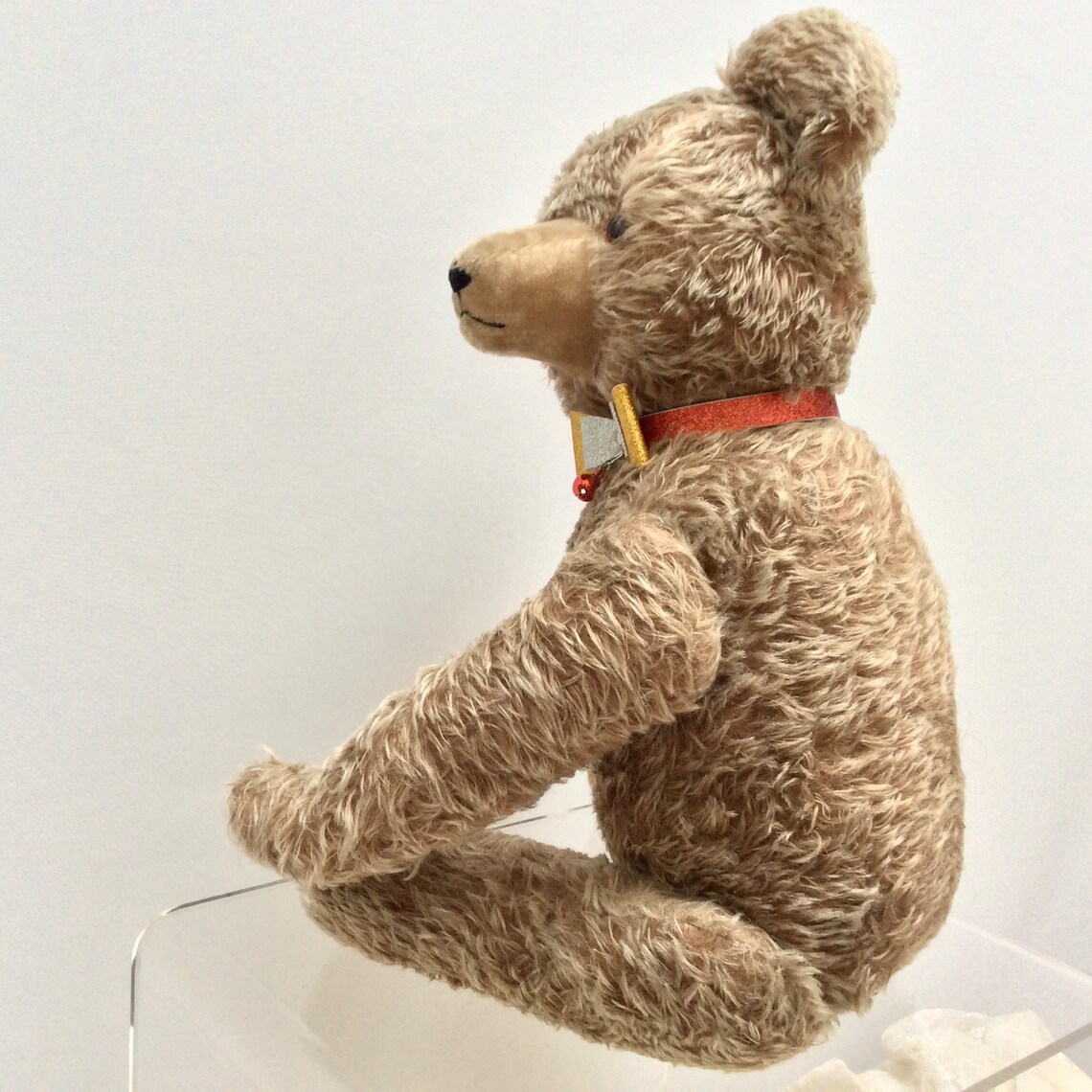 Large Antique Teddy Bear Old French Sawdust Stuffed Jointed Mohair ...