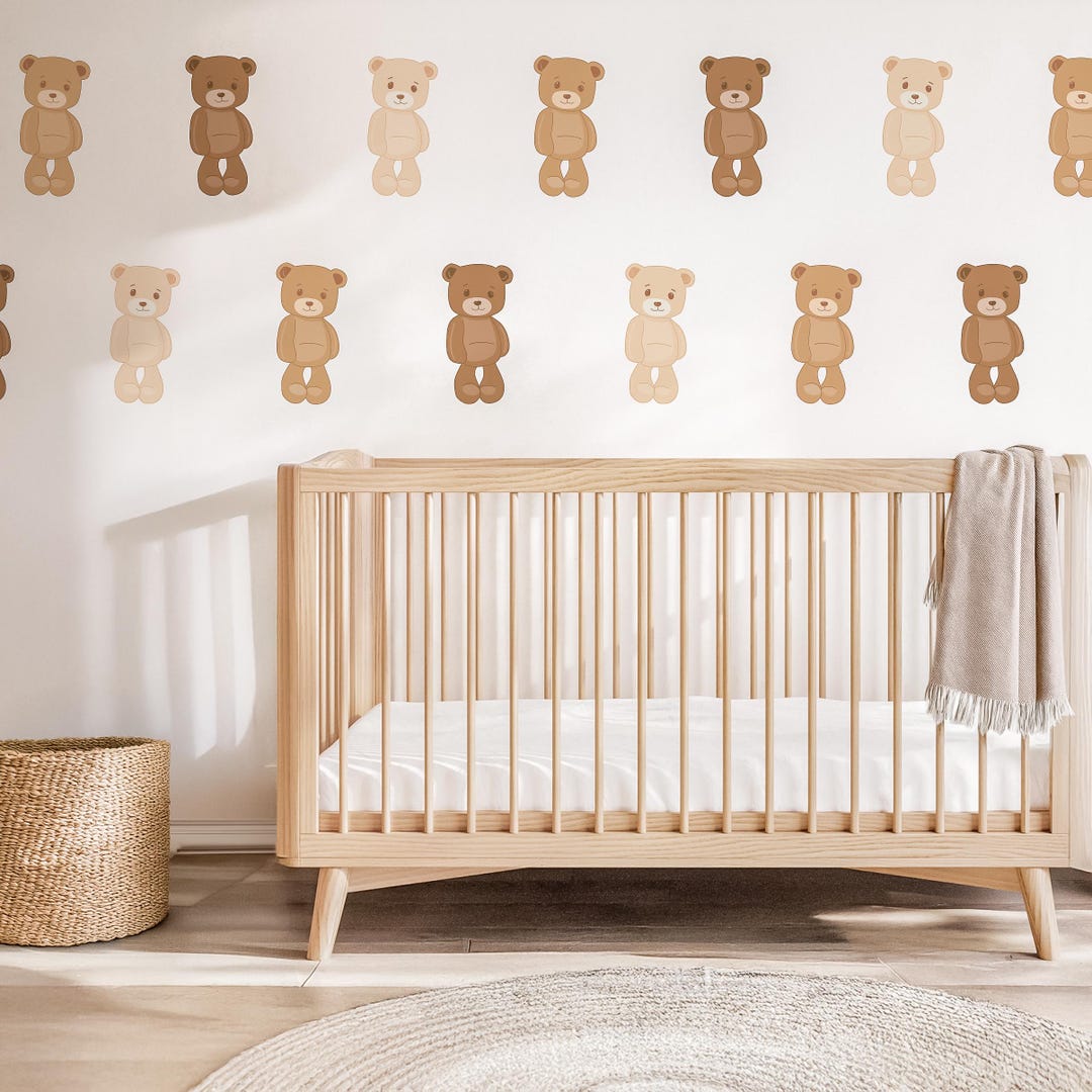 Teddy Bear Wall Decals - Cute Bear Wall Sticker, Neutral Decals, Bear ...