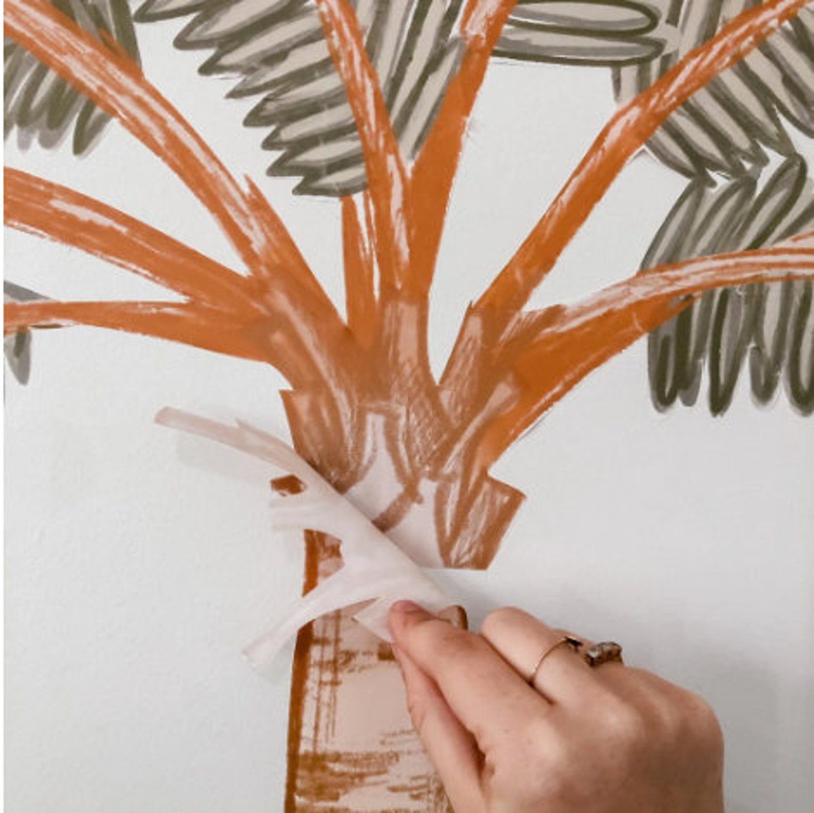 Giant Tree Wall Decal Hand Drawn Tree Wall Sticker Tree | Etsy