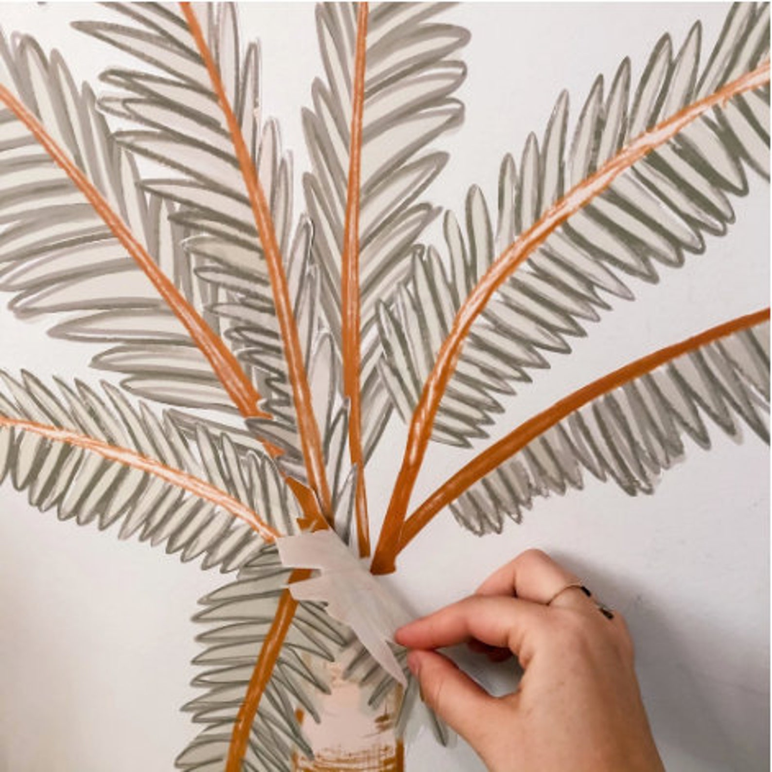 Giant Tree Wall Decal Hand Drawn Tree Wall Sticker Tree | Etsy