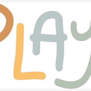 Play Wall Decals, Playroom Decor, Playroom Wall Stickers, Colourful ...