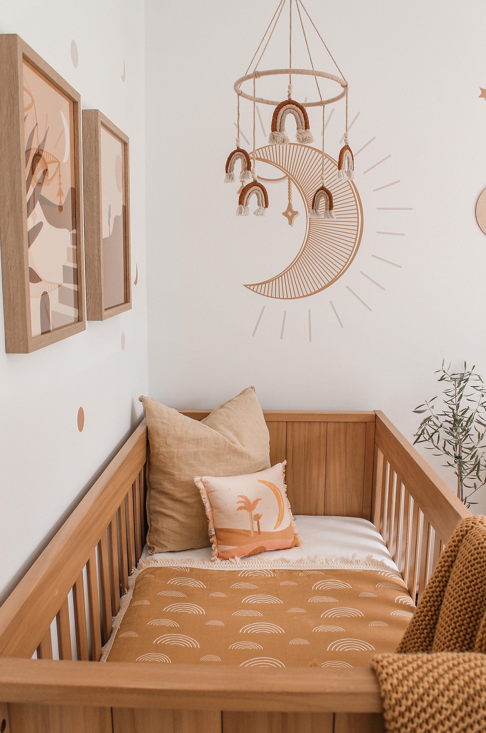 Moon Wall Decals Boho wall decals moon sticker Rainbow | Etsy