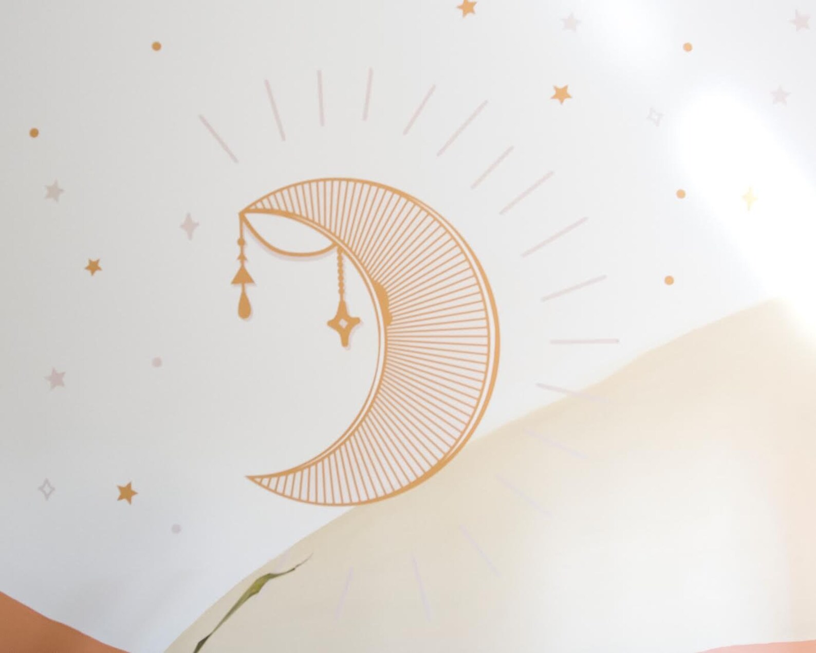 Moon Wall Decals Boho wall decals moon sticker Rainbow | Etsy