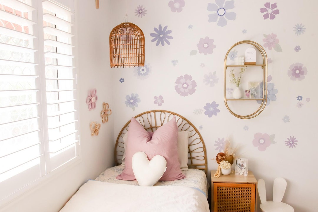 Bonnie Flower Decals, Flower Wall Decals, Flower Wall Stickers, Boho ...