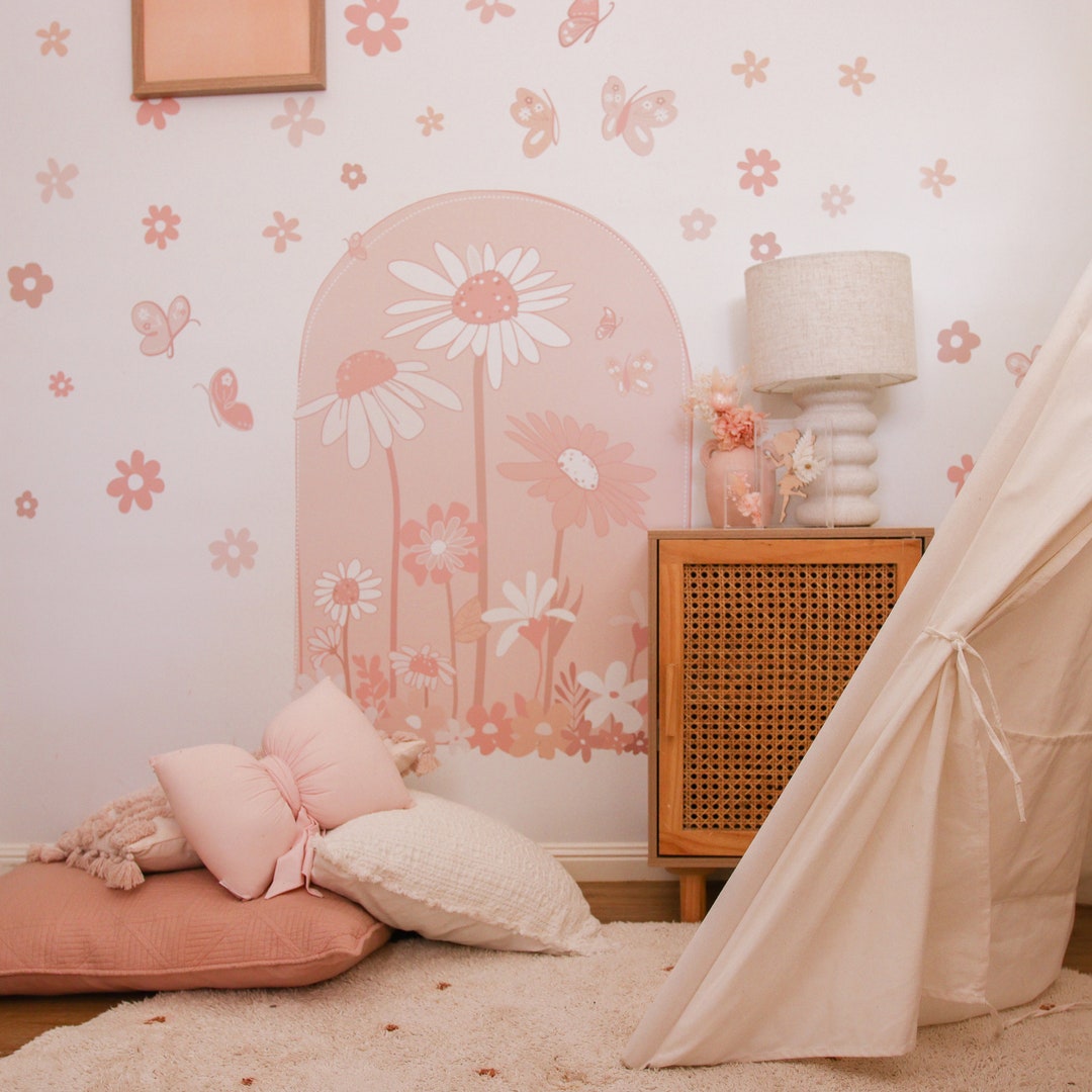 Floral Arch Wall Decals, Floral Wall Decals, Arch Flower Decals Floral ...